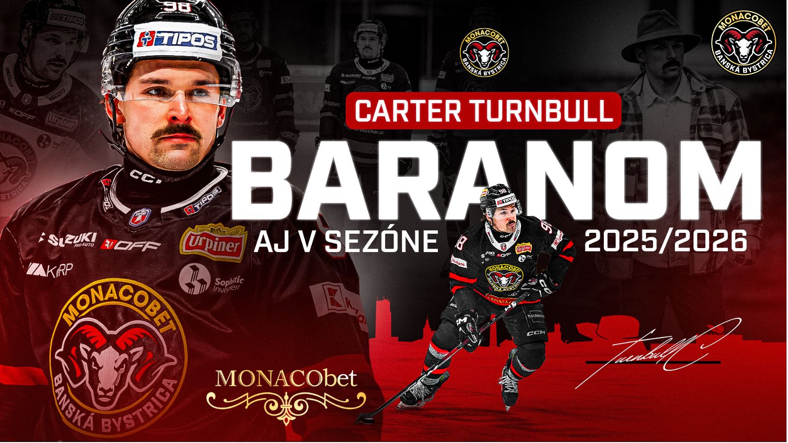Kanadský útočník Carter Turnbull pokračuje v Banskej Bystrici + KÁDER